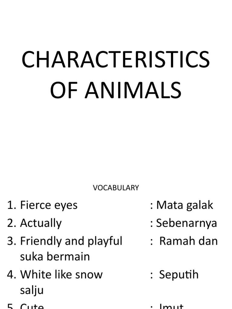 Characteristics of Animals | PDF