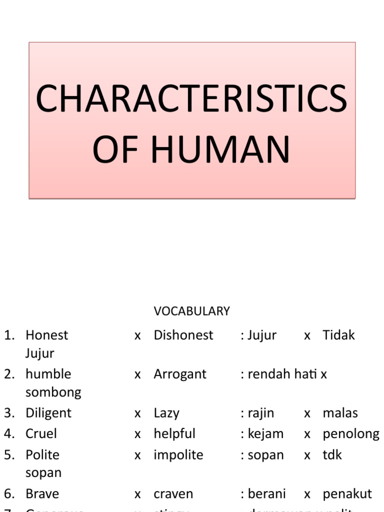 Characteristics of Human | PDF