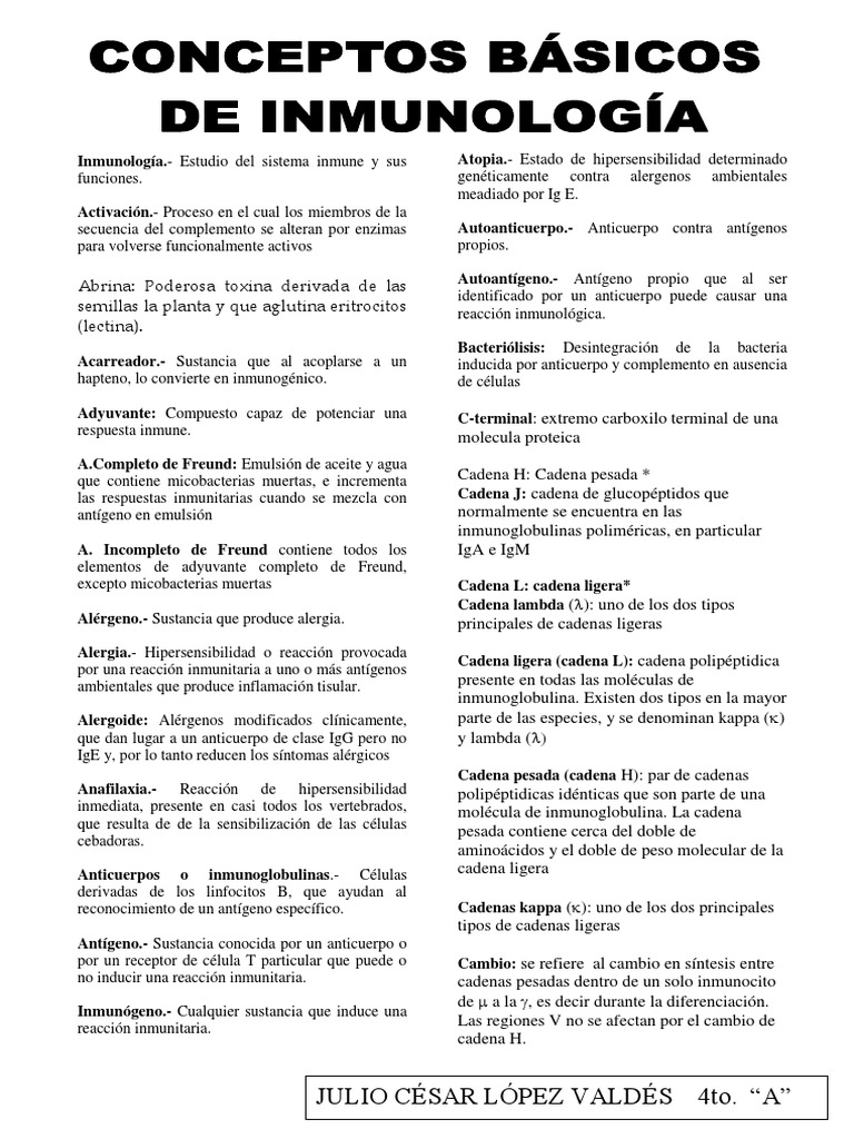 Conceptos Basicos Sobre Inmunologia | PDF | Anticuerpo | Antígeno