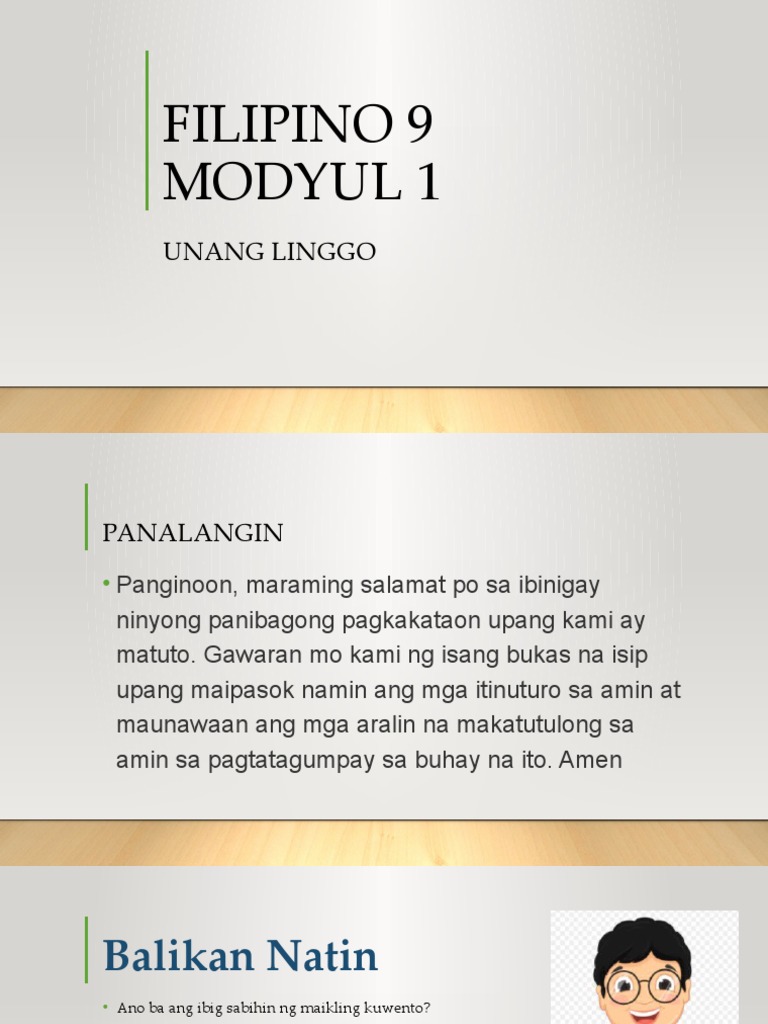 Filipino 9 Modyul 1 | PDF