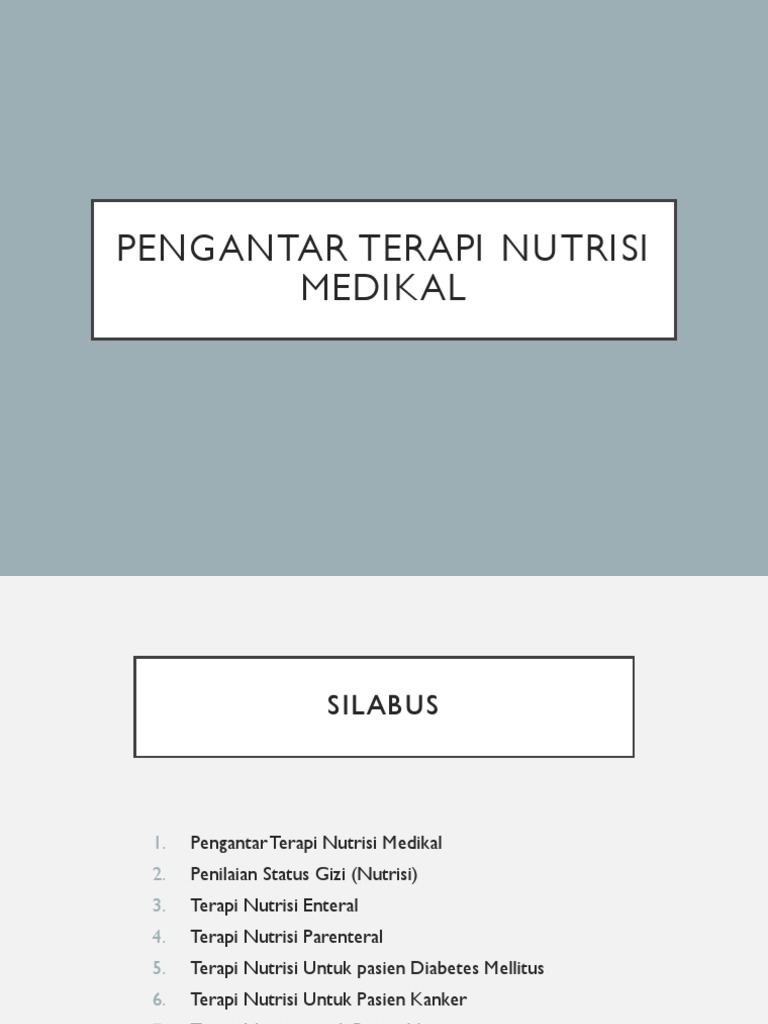 Pengantar Terapi Nutrisi Medikal | PDF