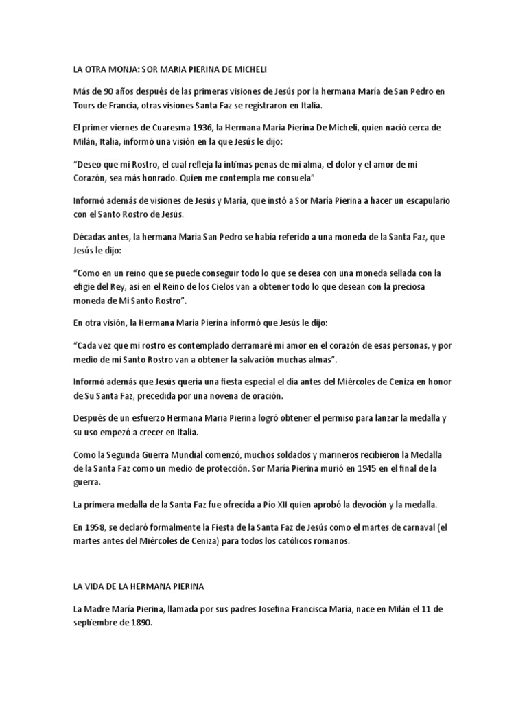 La otra monja visionaria: La vida y mensaje de Sor María Pierina de ...