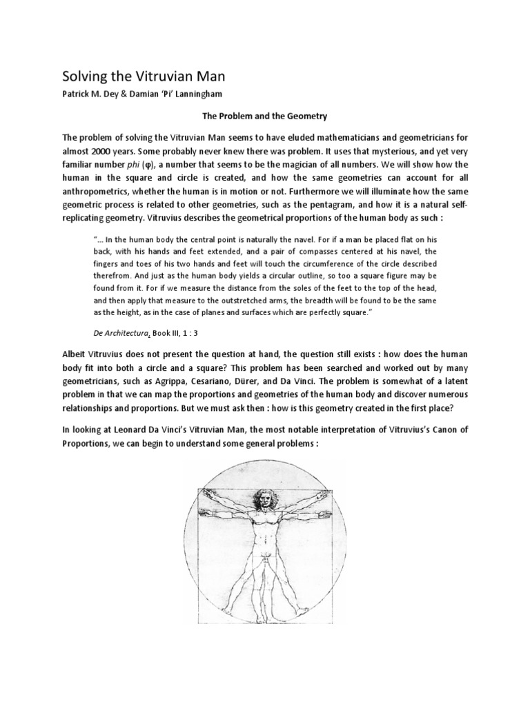 Solving the Vitruvian Man | Elementary Geometry | Geometry