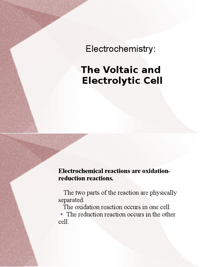 Electrochem Power Point | PDF | Electrochemistry | Anode