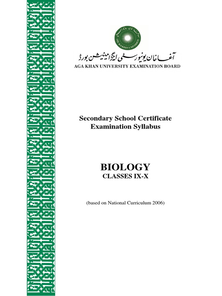 SSC Biology Syllabus IX-X 2012 | PDF | Mitosis | Meiosis