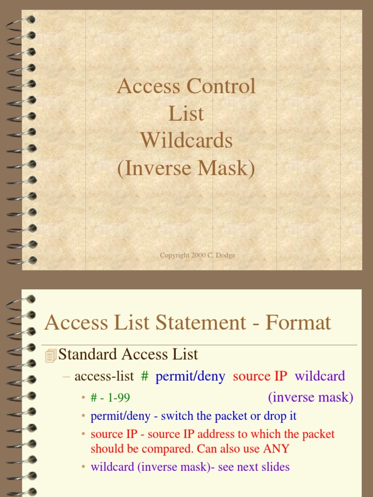 Wildcards (Inverse Mask) | PDF | Communications Protocols | Internet ...