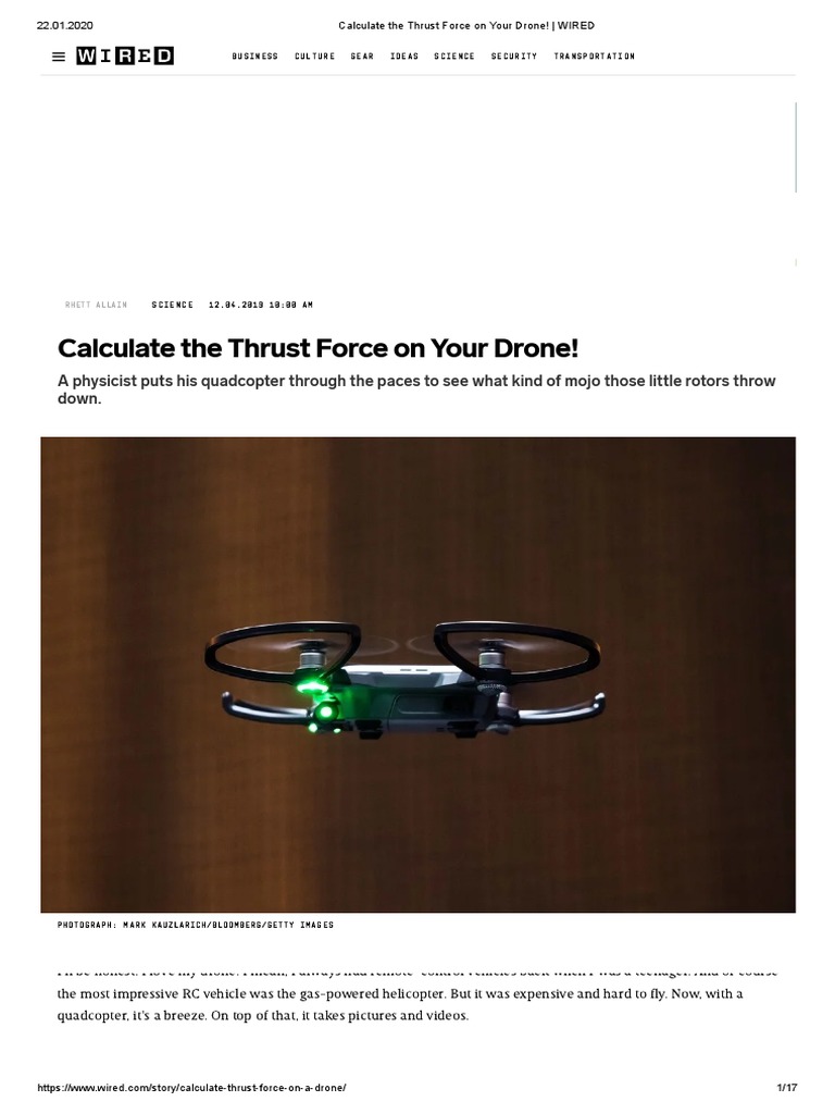 Calculate The Thrust Force On Your Drone! - WIRED | PDF