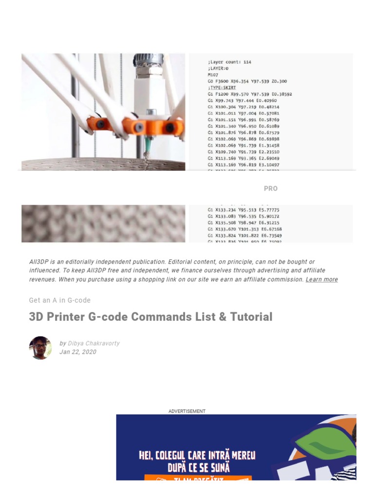 3D Printer G-Code Commands List & Tutorial - All3DP | PDF | 3 D Computer Graphics | 3 D Printing
