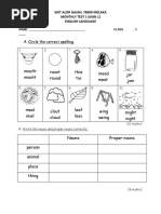 Year 2 English Monthly Test Paper | PDF | Teaching Methods & Materials