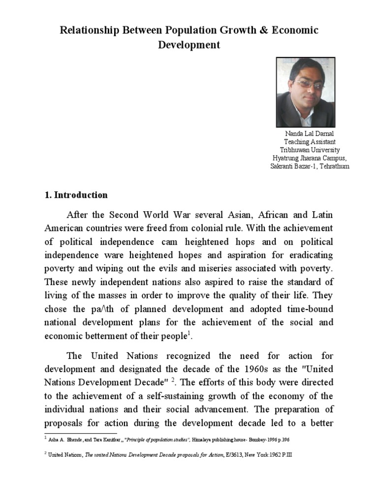 Relationship Between Population Growth A PDF | PDF | Economic Growth ...