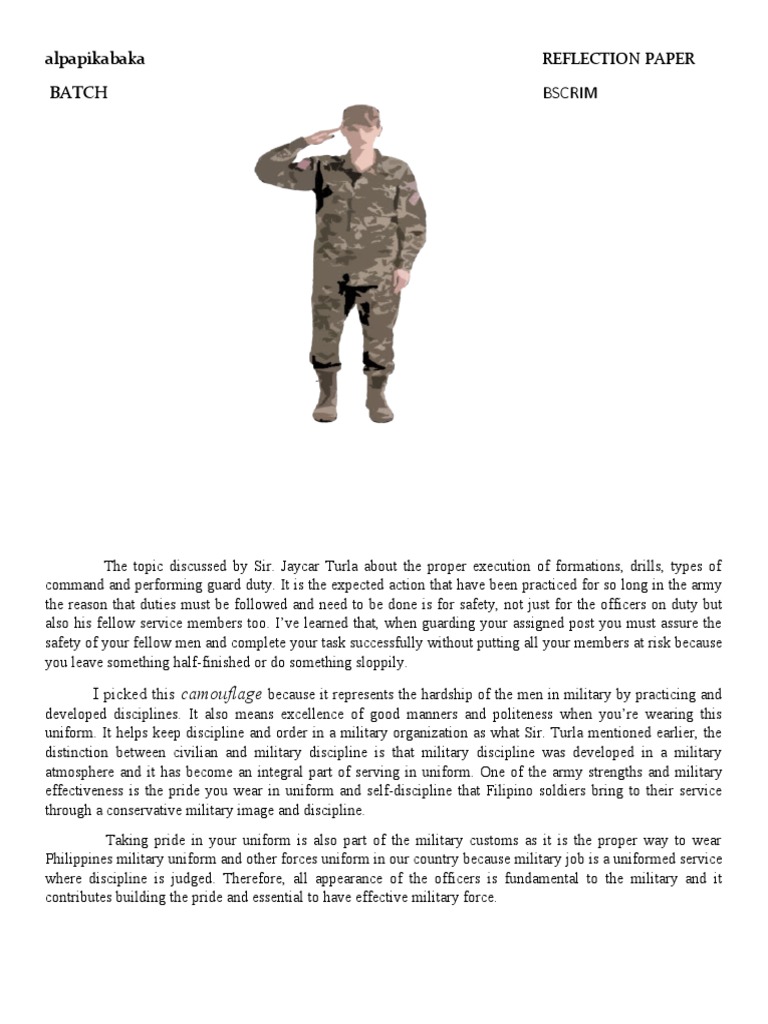 Reflection Paper Rotc | PDF