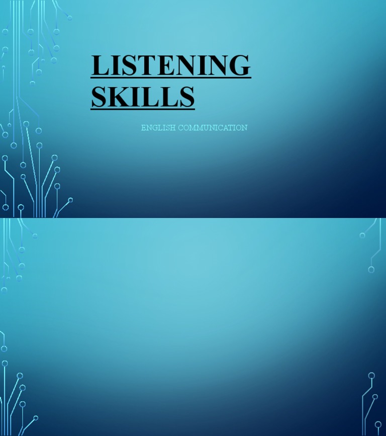 Listining Skills | PDF