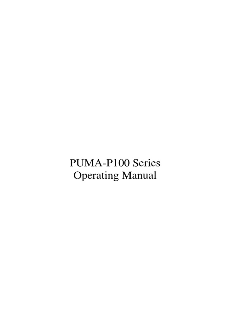 Puma P100Series Operating Manual Version 2016-01 | PDF | Power Supply ...