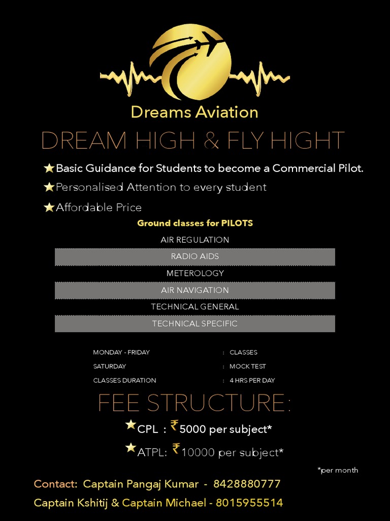 Dream High & Fly Hight: Dreams Aviation | PDF