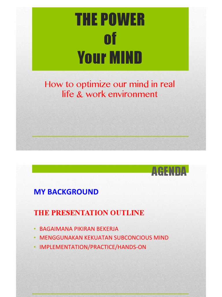 The Power of Mind | PDF | Consciousness | Mind