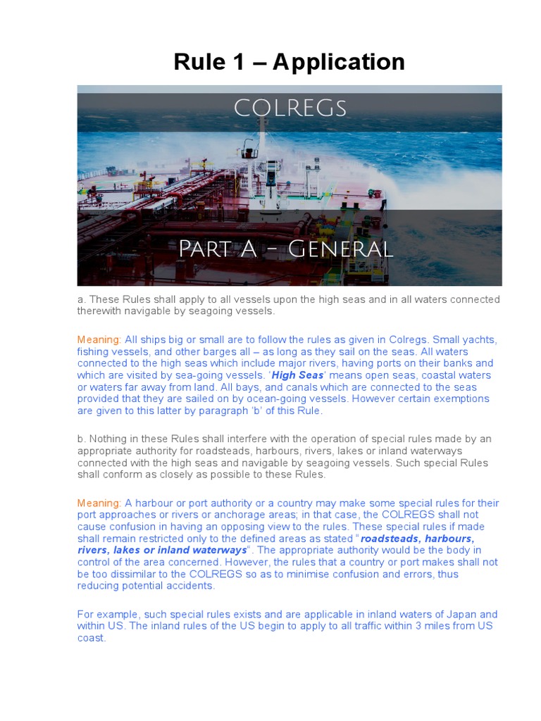 Rule 1 - Application | PDF | Port | Ships