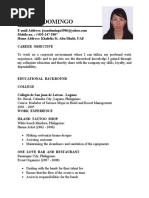 Resume Sample | PDF | Accounting | Philippines