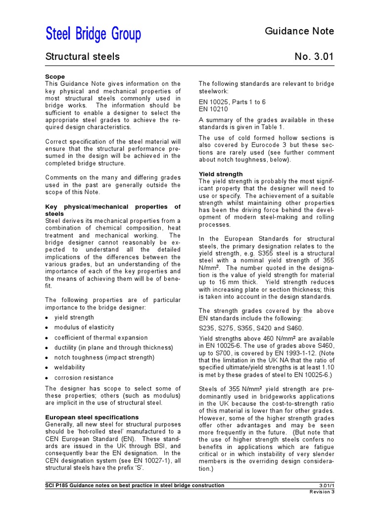 Guidance Note Structural Steels No. 3.01: Scope | PDF | Fracture | Steel