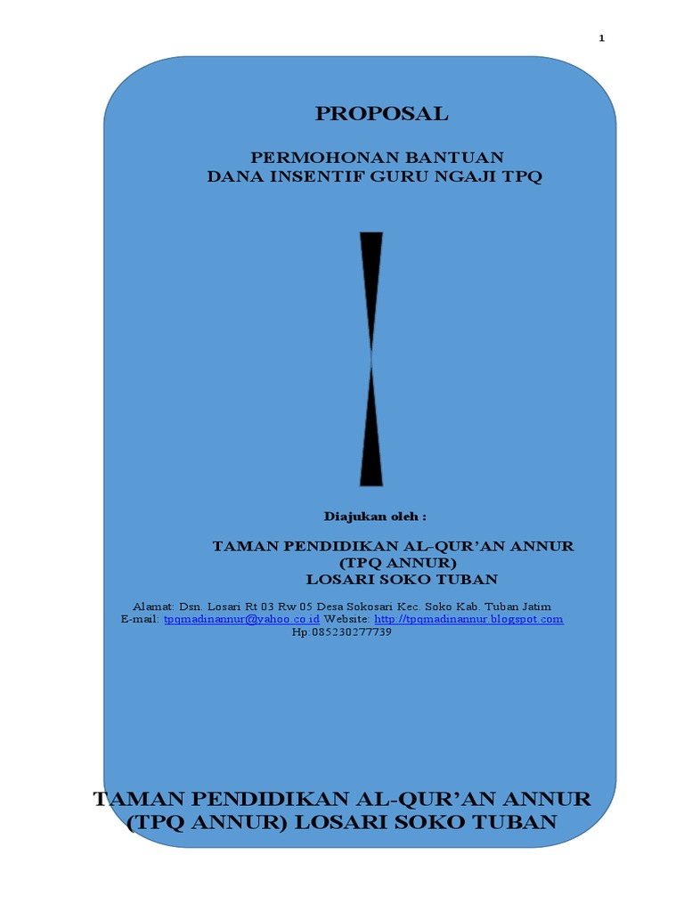 Contoh Proposal Permohonan Insentif Guru Ngaji Oke | PDF