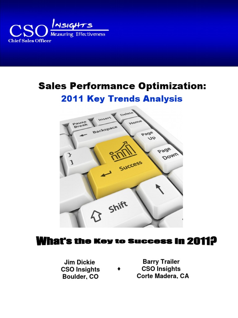 Sales Performance Optimization:: 2011 Key Trends Analysis | PDF | Sales ...
