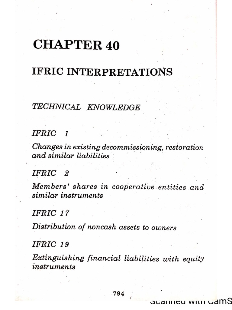 Chapter 40 - Ifric Interpretations | PDF