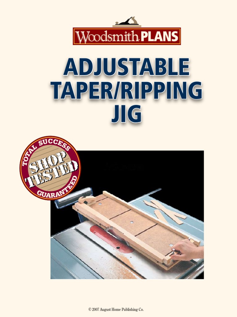 104 - Adjustable Taper-Ripping Jig | PDF | Screw | Nut (Hardware)