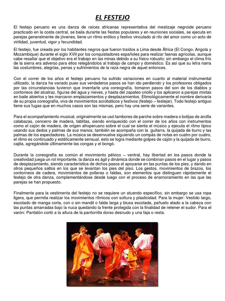 El Festejo | PDF | Bailes | Las artes escénicas