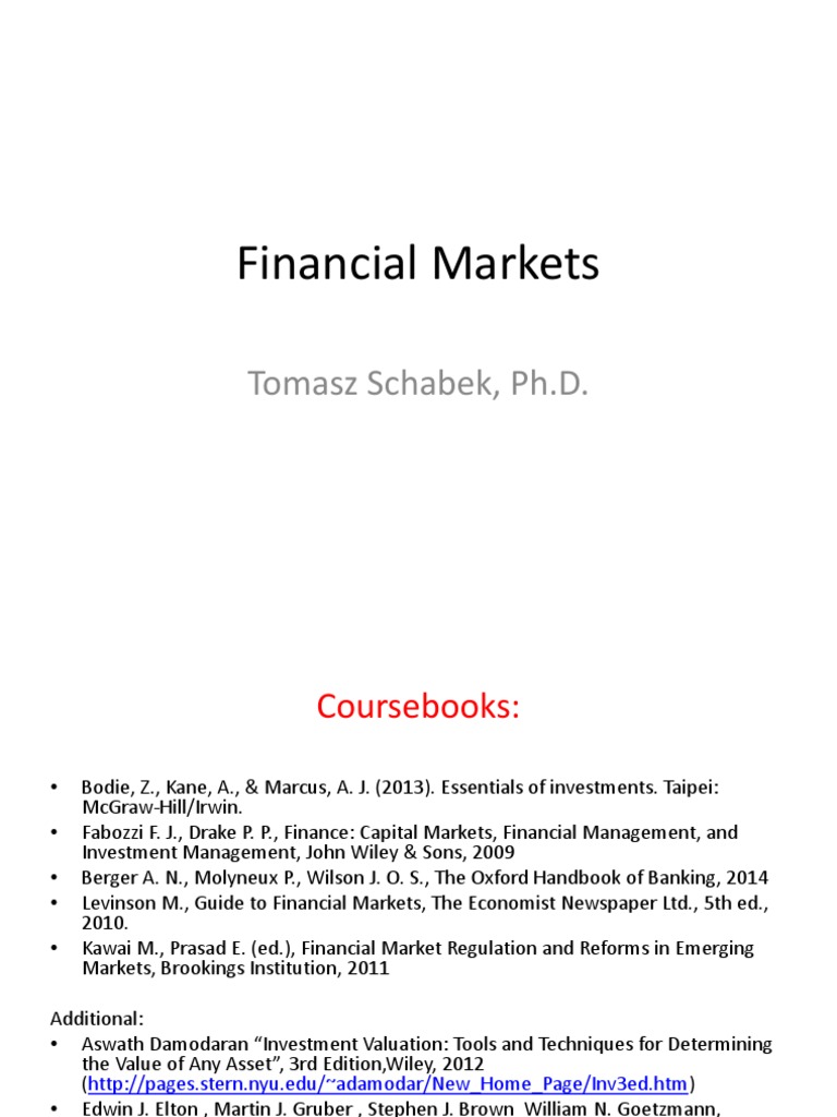 1 Financial Markets - Introduction | PDF | Investing | Stocks
