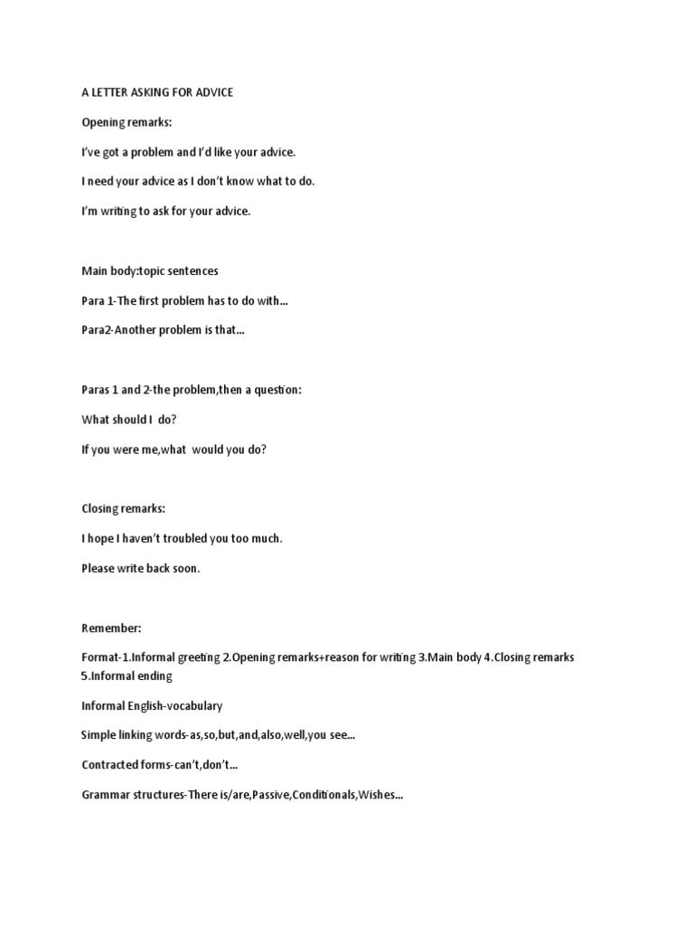 How To Write A Letter Asking For Guidance
