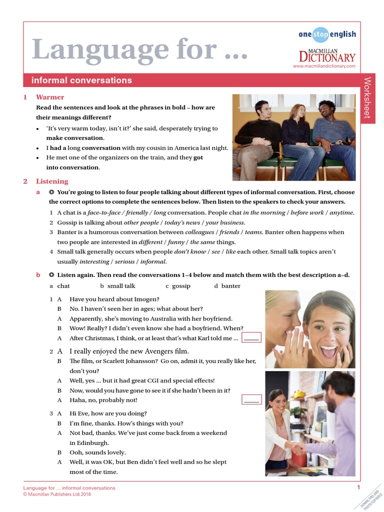 Language For ... : Informal Conversations | PDF | Conversation