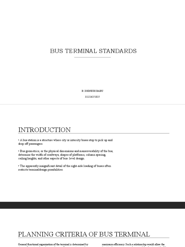 Bus Terminal Design Standards and Guidelines | PDF | Bus | Traffic