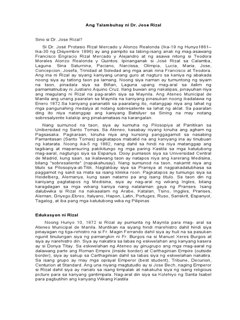 Talambuhay Ni Jose Rizal Jose Rizal39s Book The Reign Of Talambuhay Ni