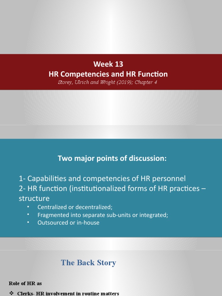 HR Competencies and HR Function | PDF | Competence (Human Resources ...
