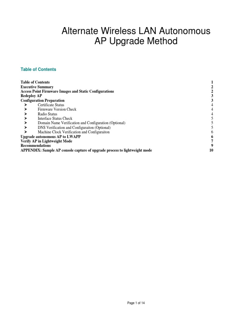 Alternate Autonomous AP Upgrade Procedure | PDF | Domain Name System ...