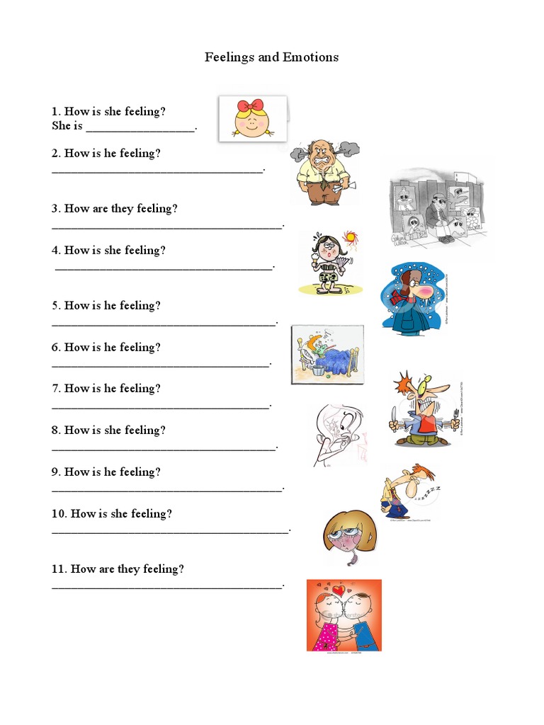Feelings and Emotions Worksheet 32902 | PDF