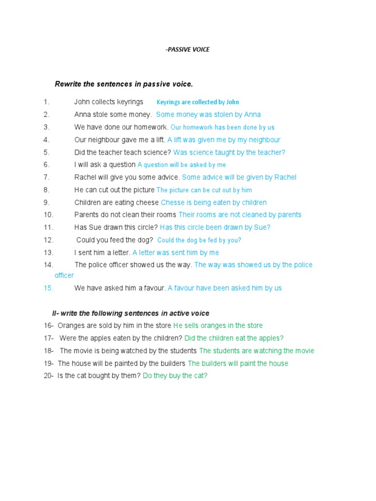 Passive and Active Voice Conversion Guide | PDF