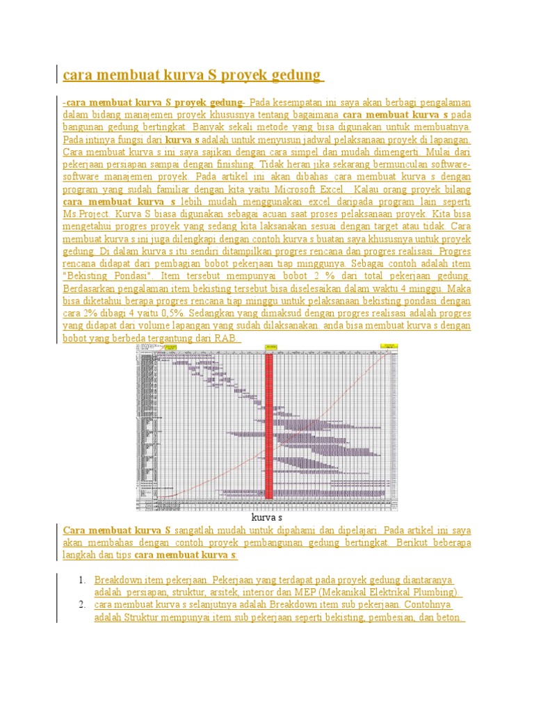 Cara Membuat Kurva S Proyek Gedung | PDF