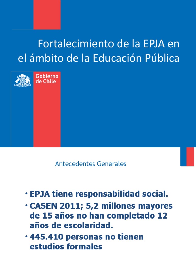 Fortalecimiento de EPJA en El Ámbito de La Educación Pública | PDF | Educación de adultos | La ...