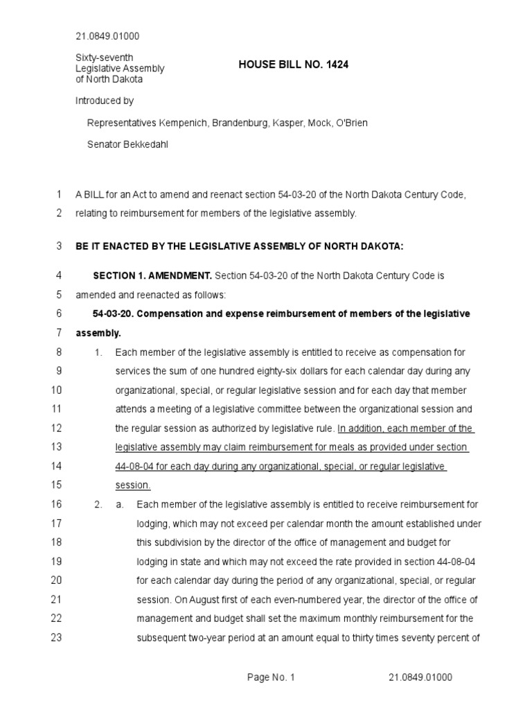 House Bill 1424 | PDF | Public Law | Payments