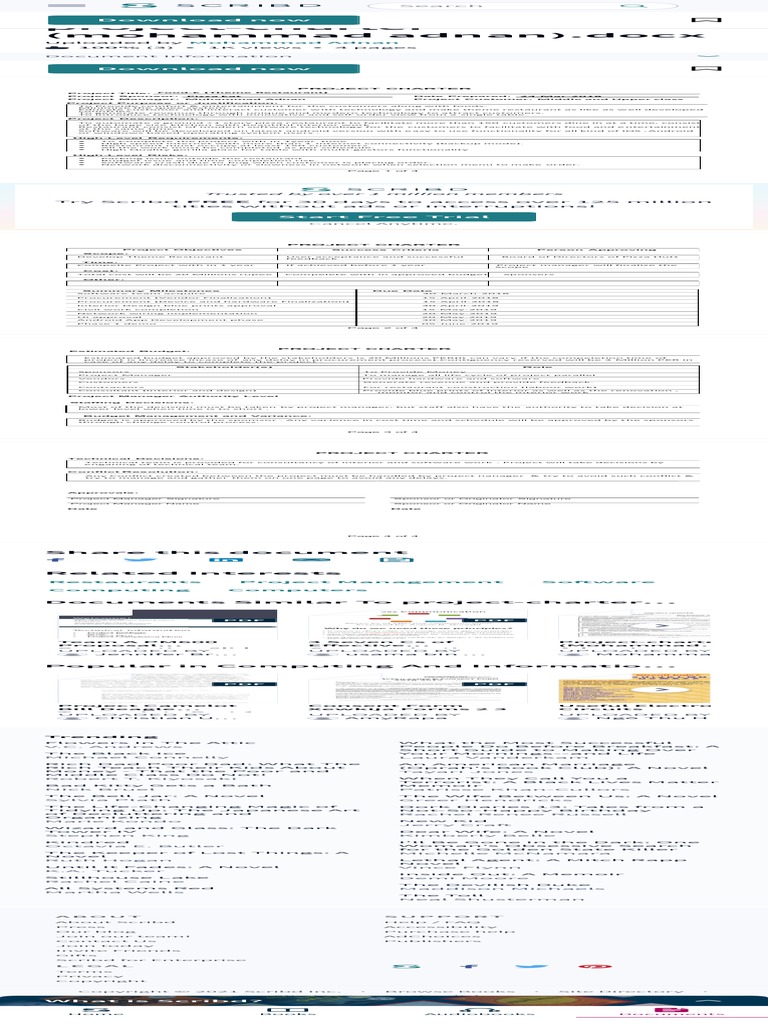 Project-Charter (Mohammad Adnan) .Docx Restaurants Project Management ...