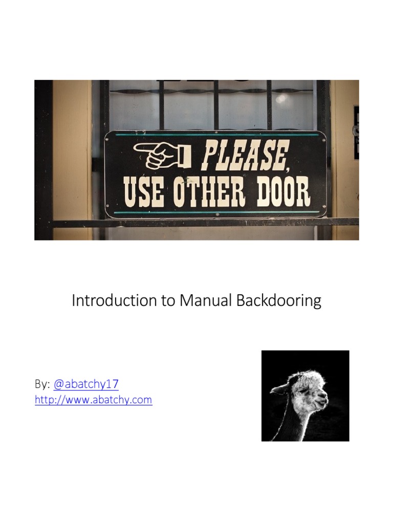 Introduction To Manual Backdooring | PDF | Virtual Machine | Malware