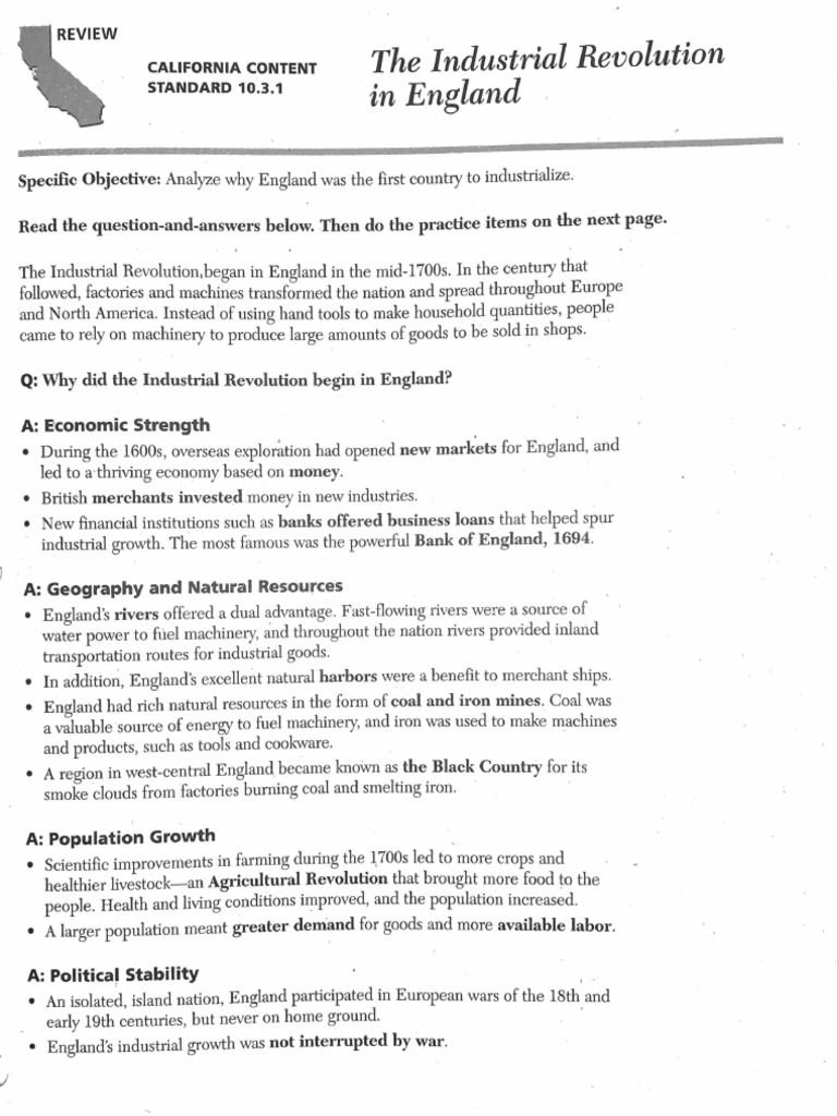 2.1 The Industrial Revolution in England | PDF