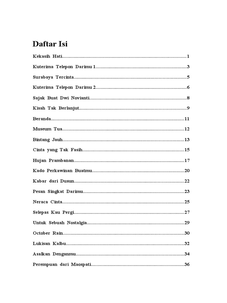 Daftar Isi Puisi Prambanan | PDF