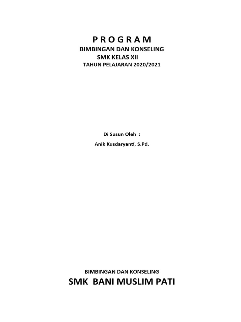 Program BK Kelas 12 | PDF