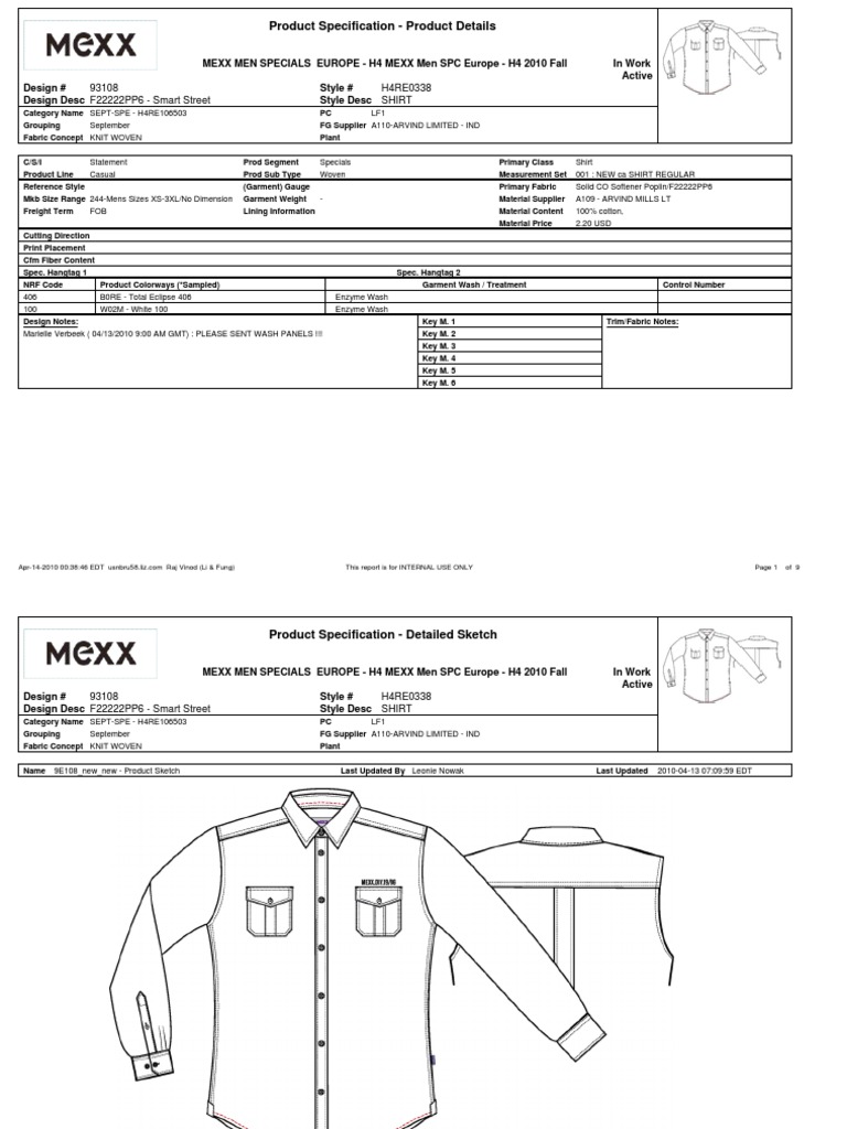 Tech Pack | PDF | Yarn | Knitting