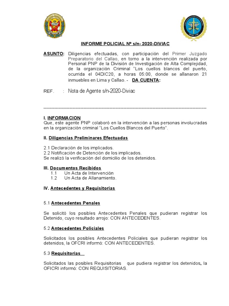 Informe Policial | PDF | Crimen y violencia | Thriller y crimen