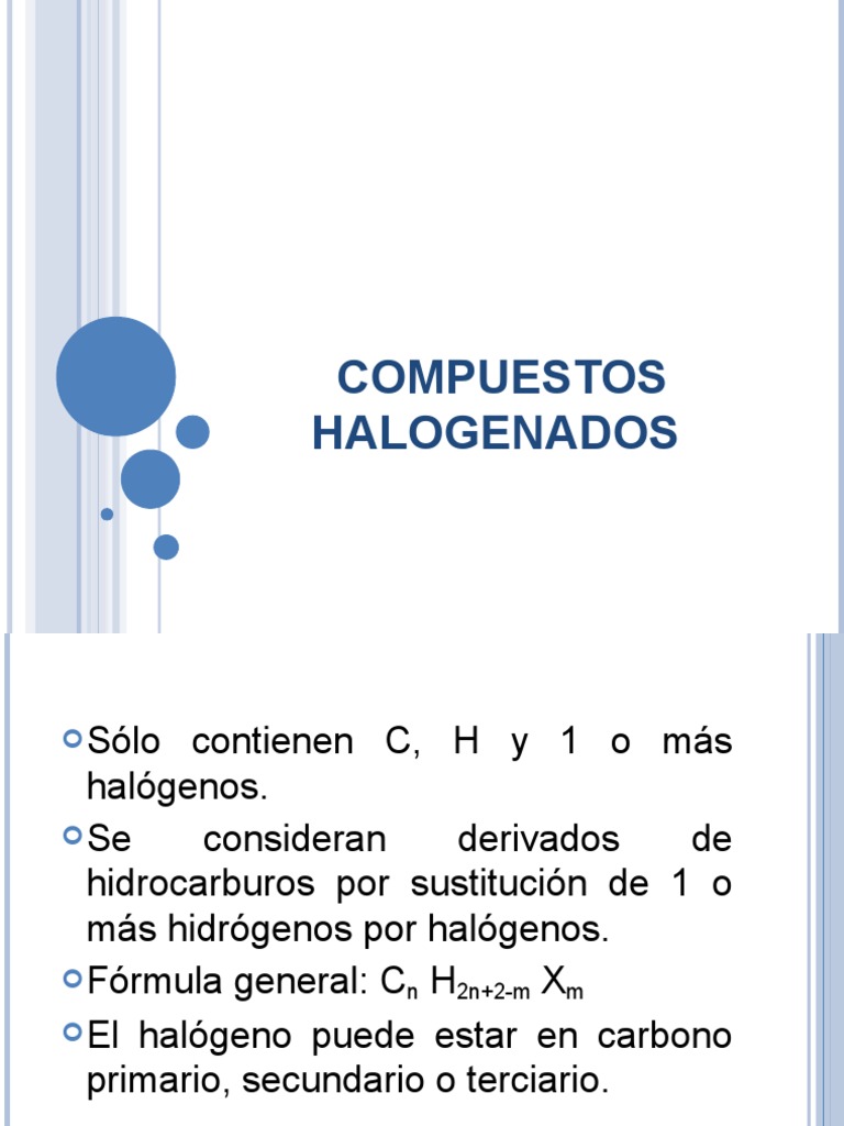 Compuestos Halogenados | PDF | Hidrocarburos | Moléculas