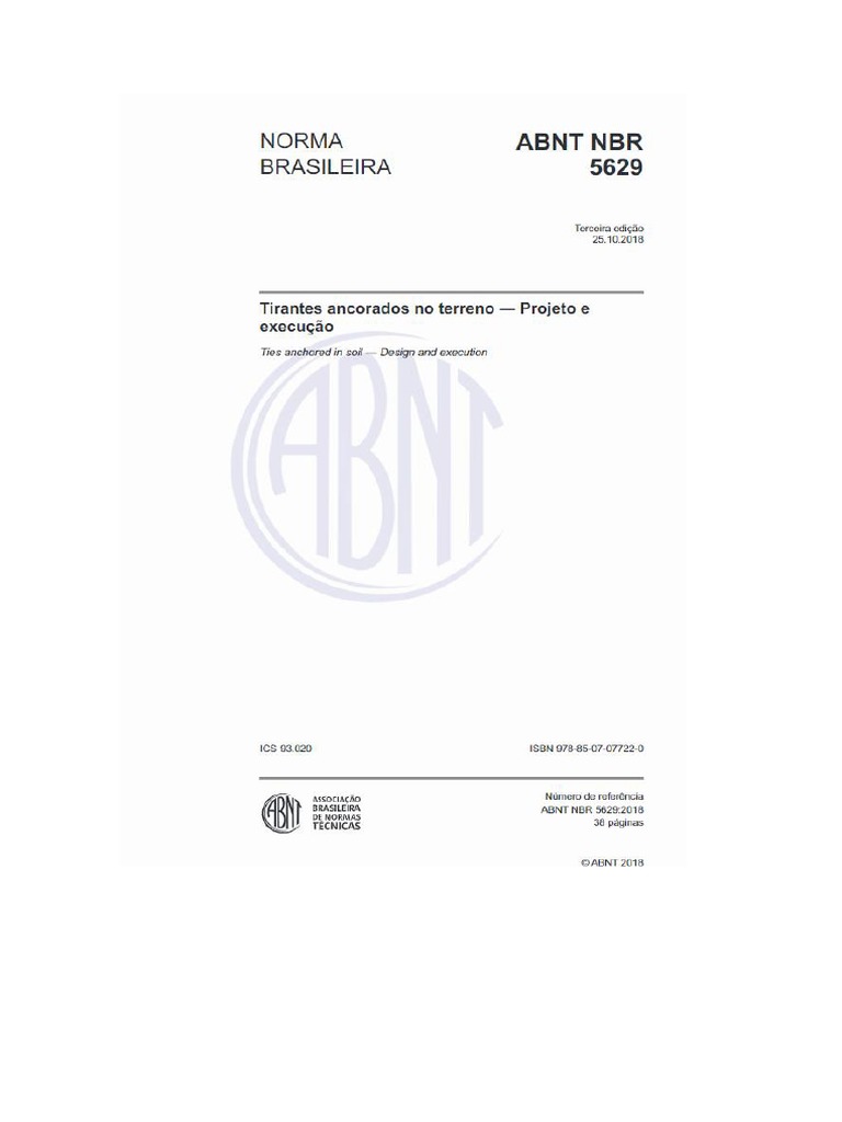 NBR 5629 - 2019 - Tirantes Ancorados No Terreno | PDF