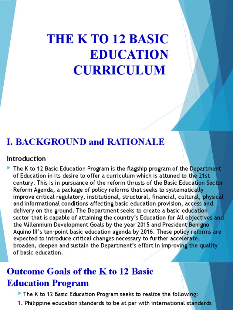 The K To 12 Basic Education Curriculum | Download Free PDF ...