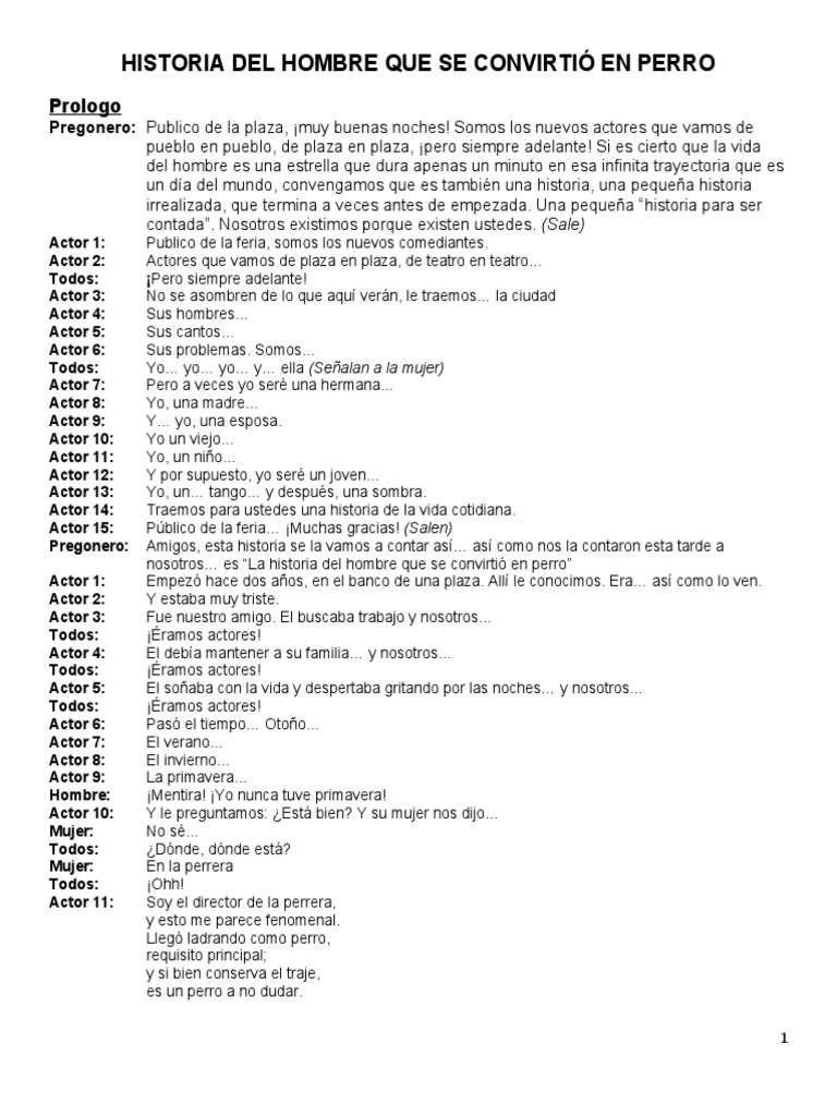 Historia Del Hombre Que Se Convirtió en Perro | PDF